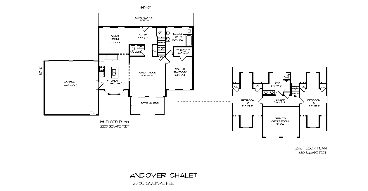 Andover - 3 Bedroom Chalet Floor Plan