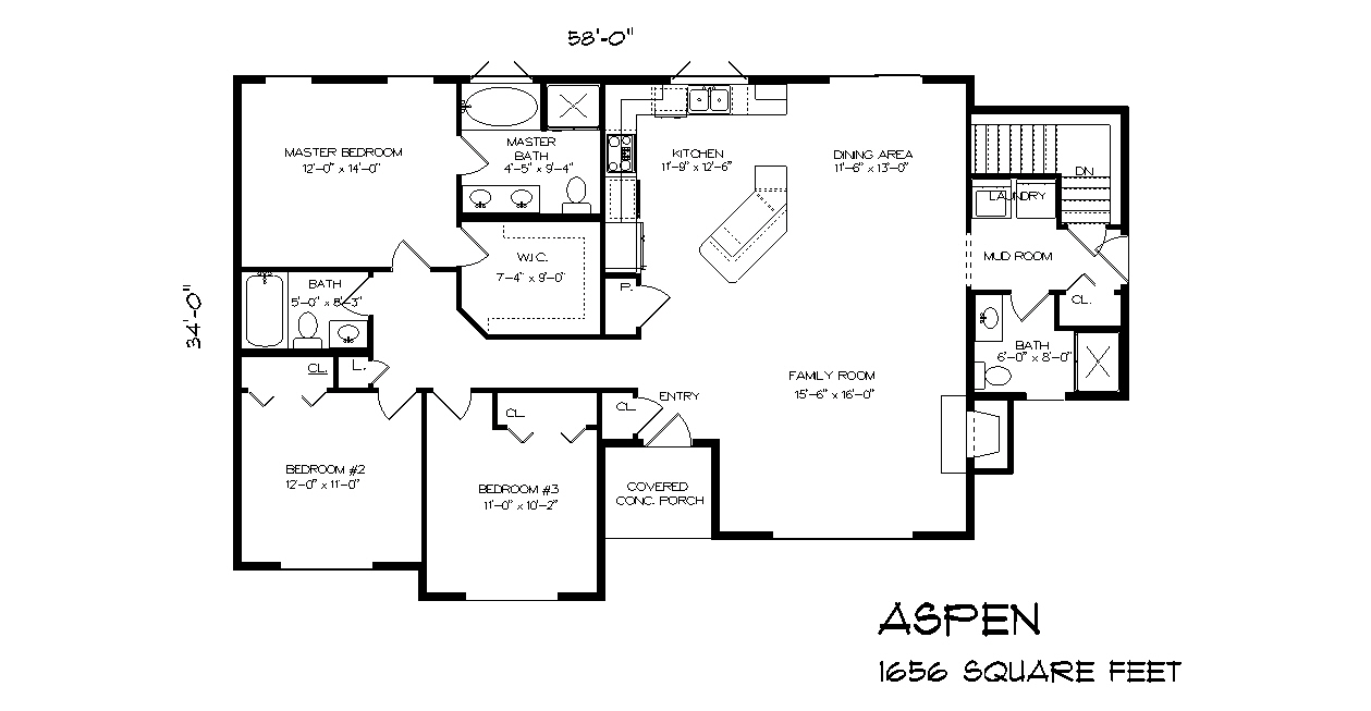 Aspen Ranch - 3 Bedroom Floor Plan