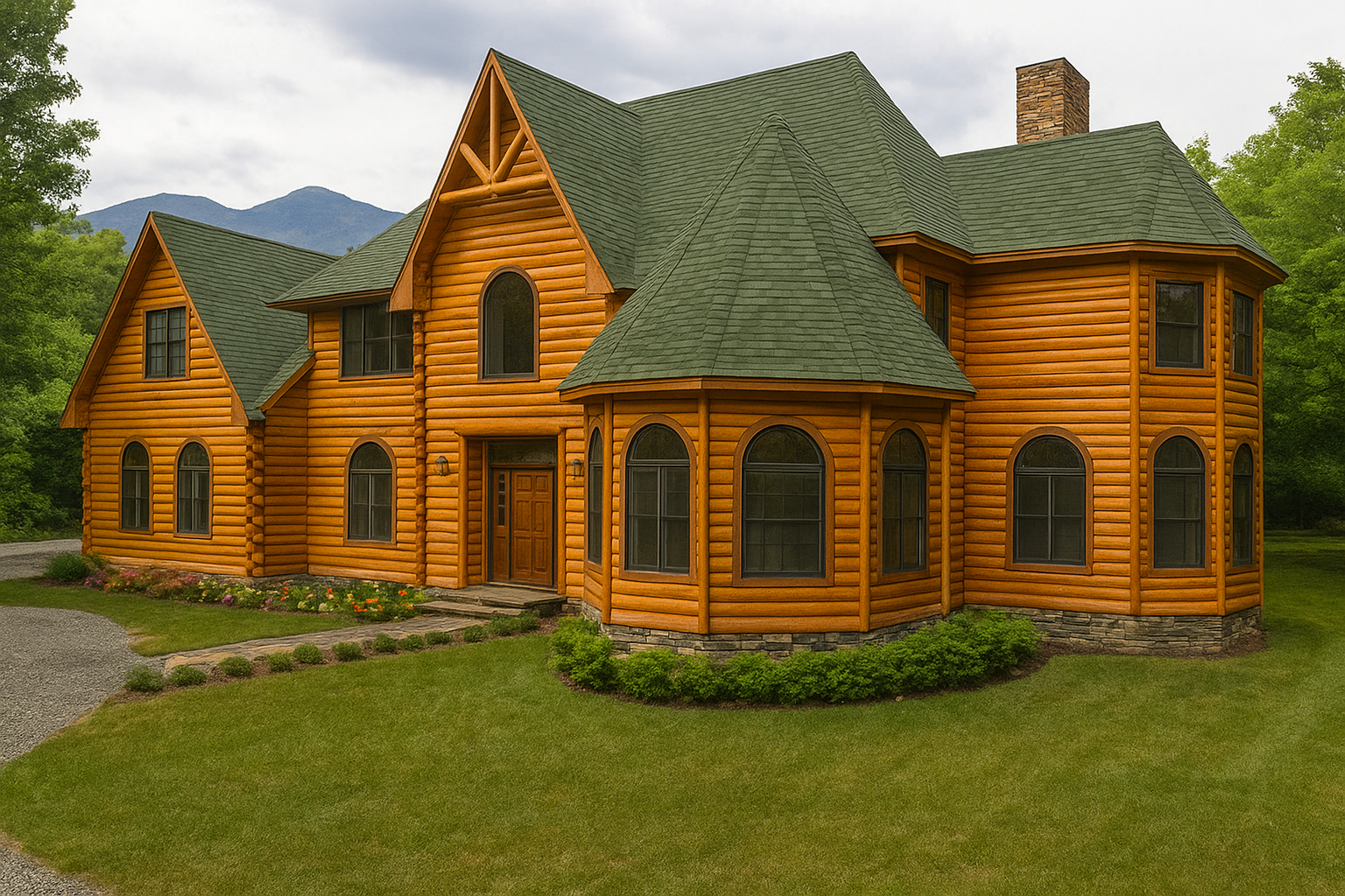 New Castle Log - 4 Bedroom Log Floor Plan