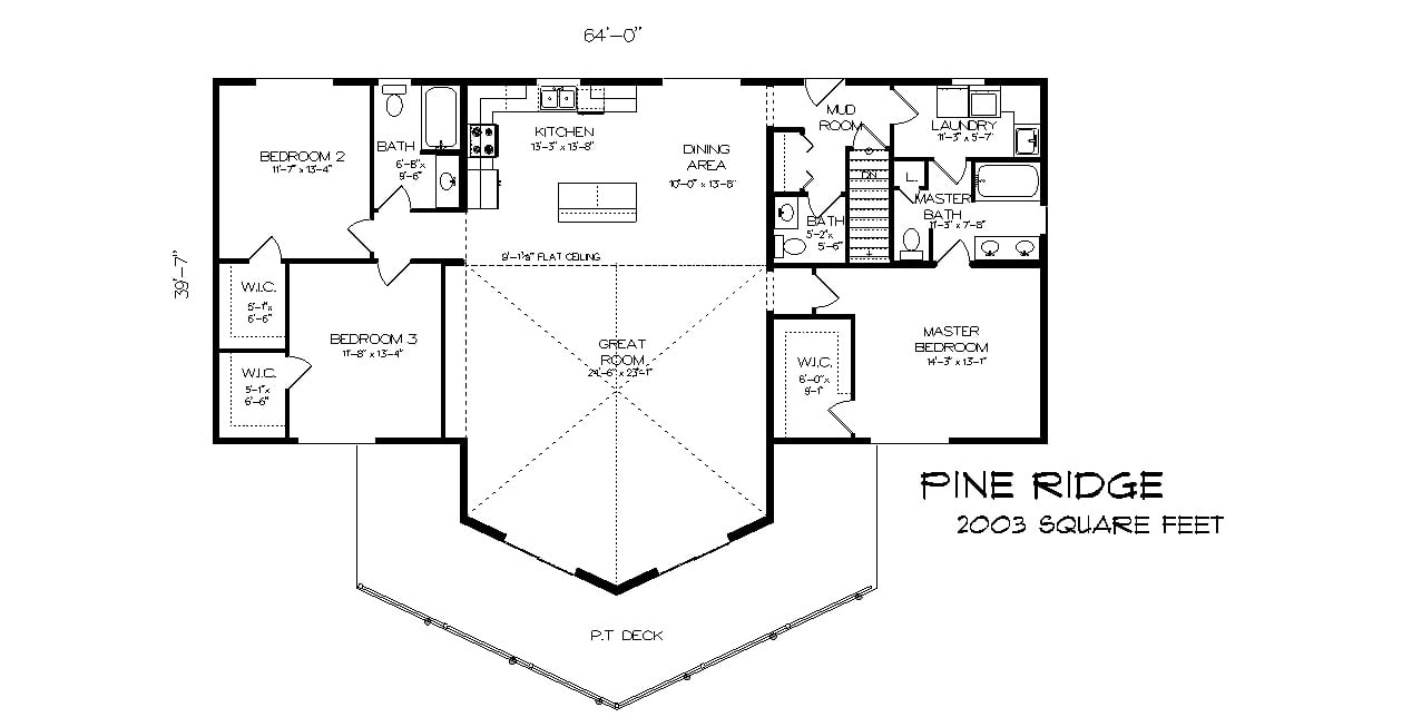 Pine Ridge - 3 Bedroom Chalet Floor Plan